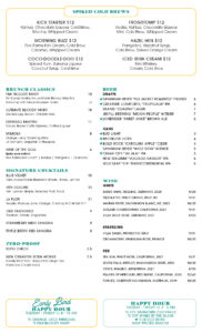 Menu | Frog and the Hen